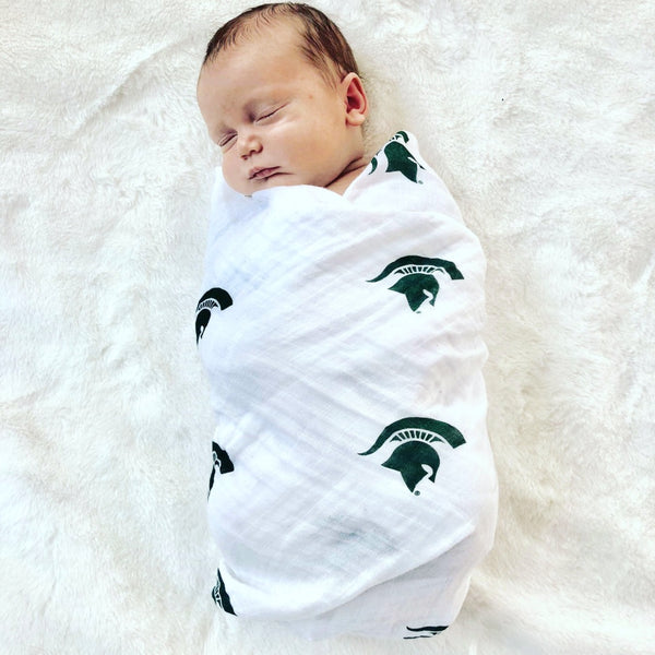Michigan State Swaddle Blanket | MSU Spartans Muslin Baby Blanket ...