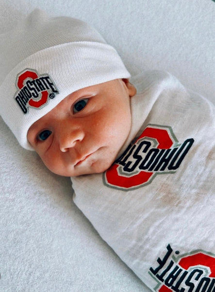 Ohio State University Muslin Swaddle Blanket – Official Buckeyes Baby ...