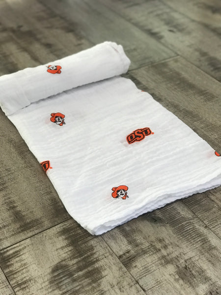 Oklahoma State University Swaddle Blanket – Three Little Anchors