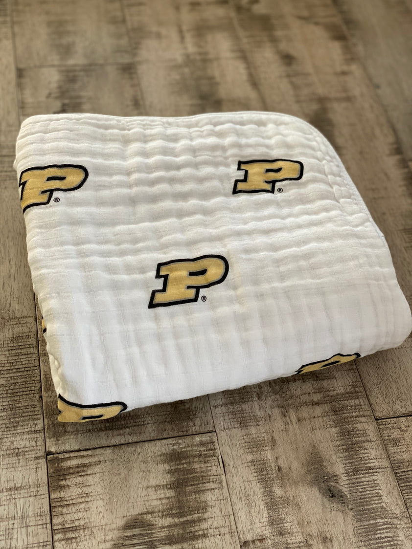 Purdue University Muslin Blanket – Three Little Anchors